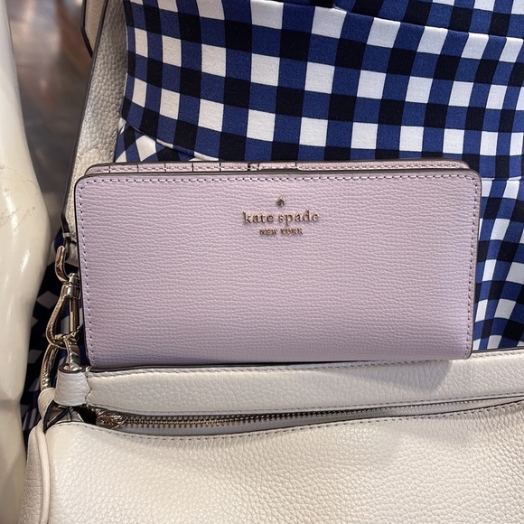 kate spade | Bags | Kate Spade Darcy Large Slim Bifold Walletlilac Moon ...
